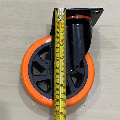 Jual roda pu orange 6inchi hidup roda trolley 6" hidup - Kota Medan ...
