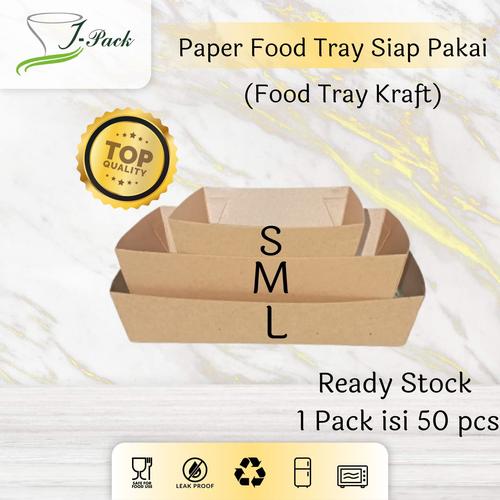 Jual Paper Food Tray Kraft / Wadah Makan Kertas/Perpack isi 50pcs ...