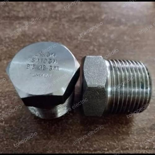 Jual hex plug besi class 3000 drat 1/2" / plug besi class#3000 ...
