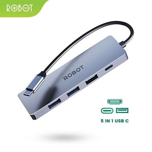 Jual ROBOT USB Hub HT255S Multiport 5 in1 USB C Adapter Garansi 1th ...