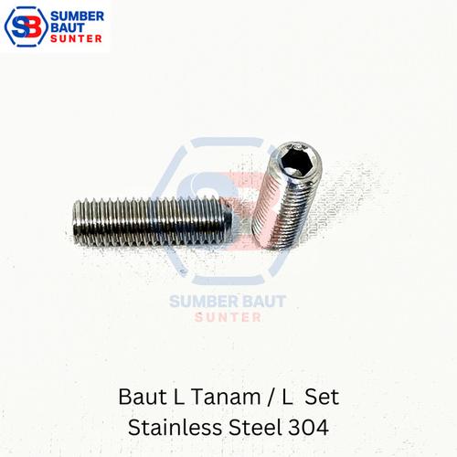 Jual M10x10 Baut L Tanam Stainless Socket Set Screw SS 304 - Jakarta ...
