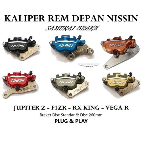 Jual Kaliper Rem Depan NISSIN 2 Piston Samurai JUPITER Z F1ZR RX KING VEGA - Disc 260mm, Gold ...