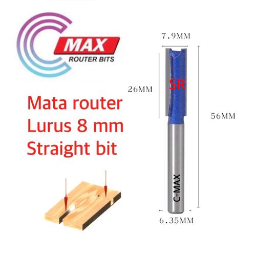 Jual Mata Router/ Profil 8 mm Lurus/ Straight Bit Merk C MAX - Jakarta ...