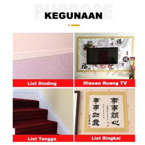 Jual Wall Border List Wallpaper Wallborder Foam 3D Premium - 2.3M x8M ...