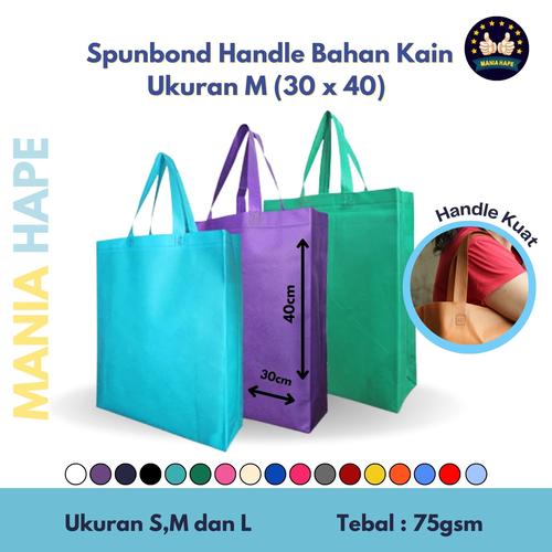 Jual GOODIE BAG 30 X 40 SPUNBOND KAIN TAS HANDLE POLOS - Ijo Tua ...