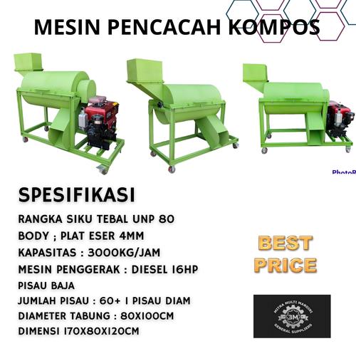 Jual Mesin pertanian/pencacah kompos kapasitas 3000kg dimensi ...