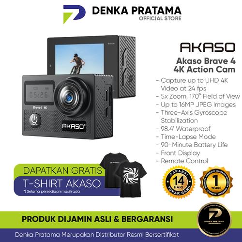 Promo Akaso Brave 4 Action Cam 4K Full HD Waterproof With Remote ...