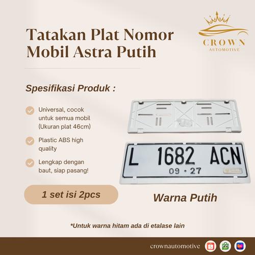 Jual Cover Plat Nomor Mobil Standar Putih / Tatakan Plat Nomor Mobil ...