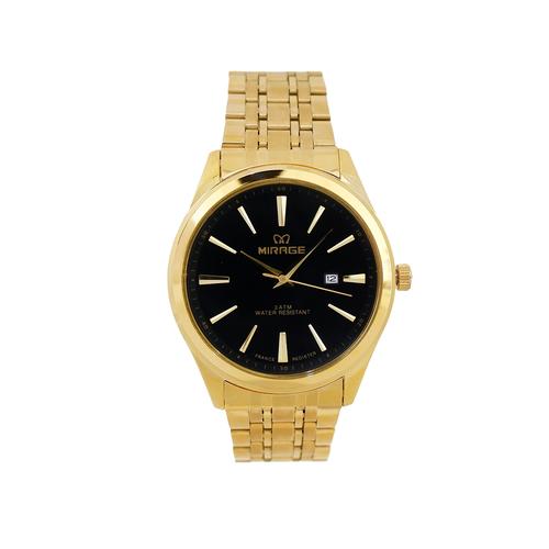 Promo Jam tangan analog pria mirage watch original gold mewah formal ...
