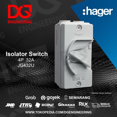 Jual Hager JG432U IP66 32A 4P SW NEUTRAL UTILITY ISOLATOR - Kota ...