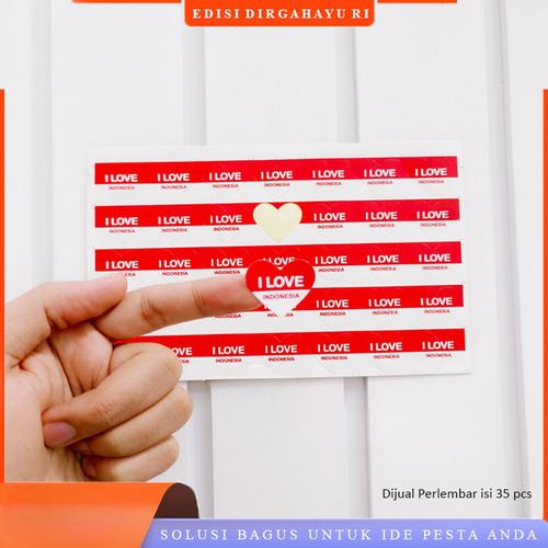 Jual stiker bentuk hati merah putih stiker pipi edisi kemerdekaan hut ...