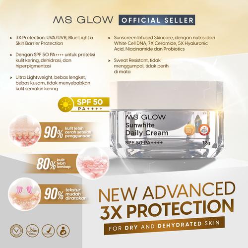 Jual MS GLOW DAILY CREAM SUN WHITE SPF 50 - Sunwhite - Kab. Bogor - Ms Glow Official Gunung ...