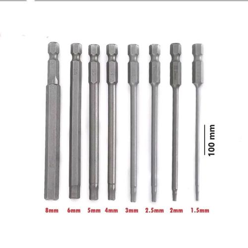 Jual Mata 0beng Kunci L Lurus 1/4 Hex Shank H1,5-H8 magnetic 100mm - H1 ...