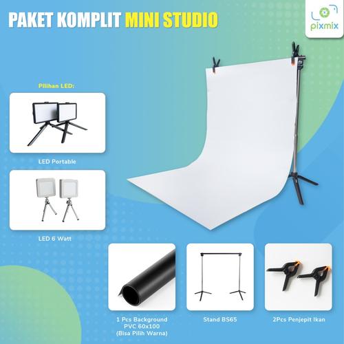Promo PAKET KOMPLIT MINI STUDIO FOTO - 60 CM BACKGROUND + LED PANEL ...