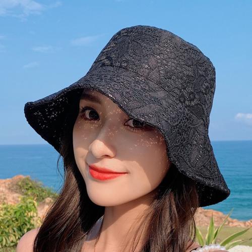 Jual Topi Bucket Pantai Brukat Lace Premium Korea Import Fashion Wanita - Bucket Hitam V2 ...