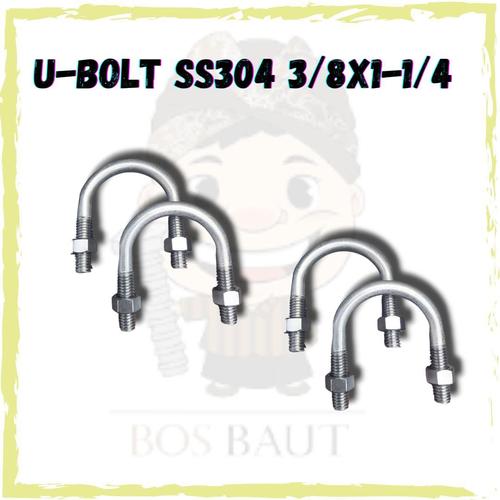 Jual Baut U - U-BOLT SS304 3/8X1-1/4 - Kota Surabaya - Bos Baut | Tokopedia