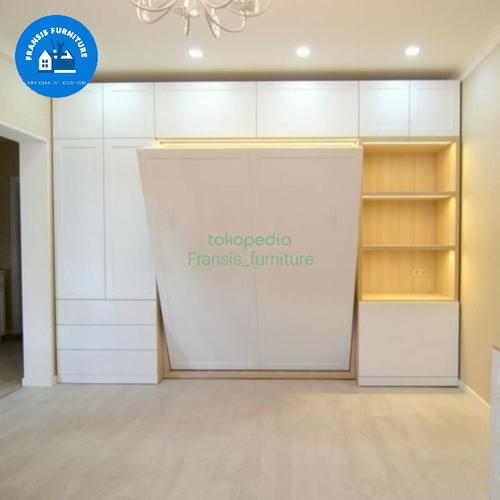 Jual lemari pakaian wallbed hpl full plafon 400x280 ranjang kasur lipat ...