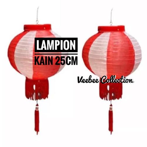 Jual Lampion kain rangka plastik 25cm isi 2pc/lampion merah putih ...