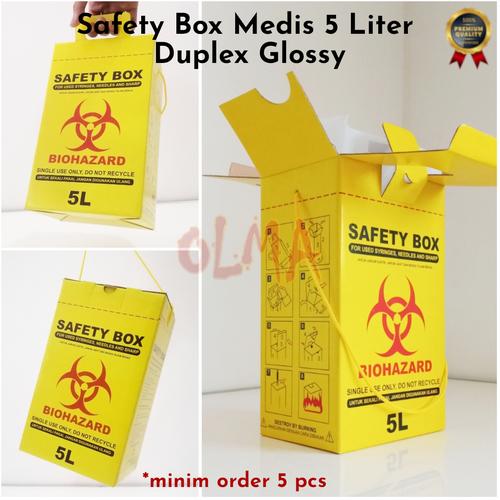 Jual Safety Box 5 Liter Biohazard Medis Inner+Tali Tempat Limbah Medis - Box Only - Kota ...