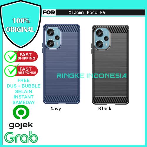 Jual Case Xiaomi Poco F5 Rugged Armor Carbon Fiber Texture Silicone Casing - Navy - Kota ...