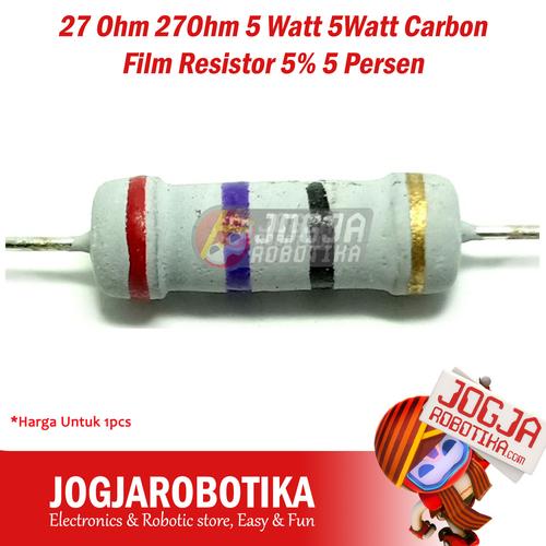 Jual 27 Ohm 27Ohm 5 Watt 5Watt Carbon Film Resistor 5% 5 Persen - Kab ...