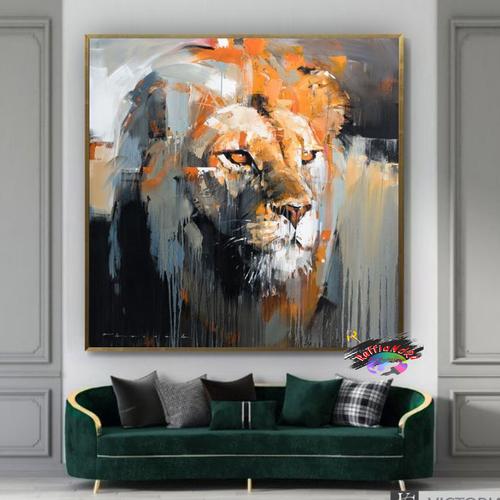 Jual Lukisan Tangan Modern Abstract Animal Oil painting on Canvas - A ...