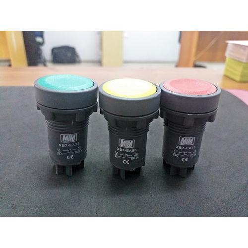 Jual Push Button Tombol Panel XB7-EA Diameter 22mm 3 Kaki - Kuning ...