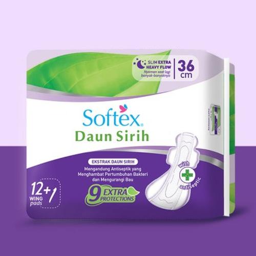 Jual SOFTEX Daun Sirih Slim EXTRA HEAVY FLOW 36cm 12s Pembalut isi 12 pads - Jakarta Utara ...