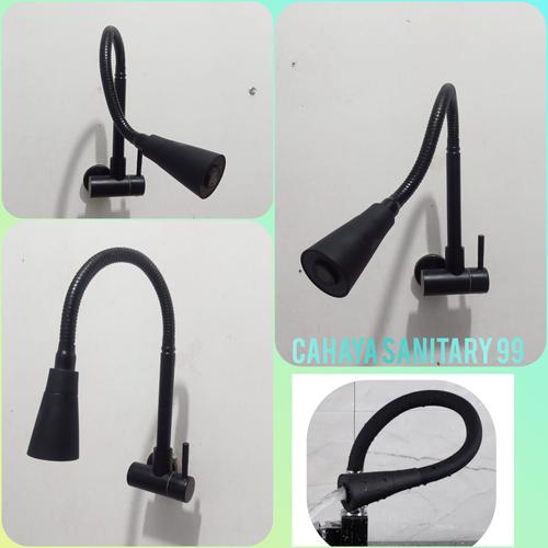 Jual KRAN ANGSA FLEXIBLE STENLIS 304 HITAM/KRAN BAK CUCI PIRING FULL ...