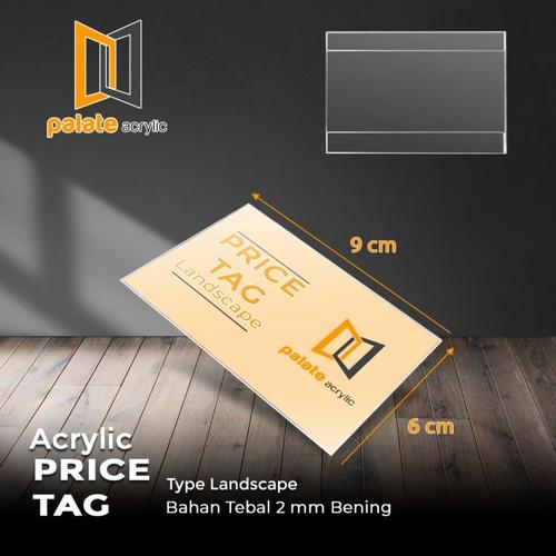 Jual Akrilik Papan Label Harga Tempel Price Tag Name Tag Display 6*9 cm ...