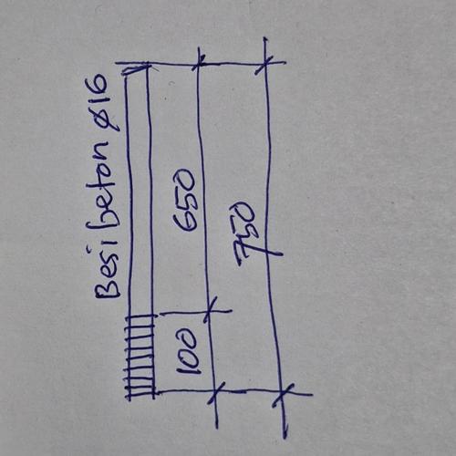 Jual besi trekstang M16 panjang 75 cm( drat 10 cm) - Kab. Tangerang ...