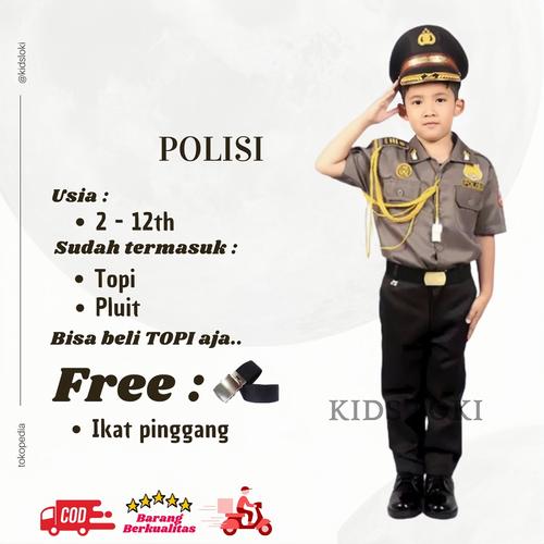 Jual kostum polisi anak seragam polisi cilik pakaian anak-anak - 1 (2 ...