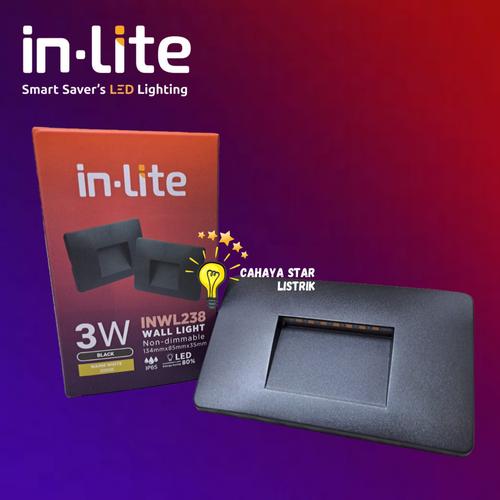 Jual Lampu Tangga / Dinding / Step LED Tanam Hitam 3W Nyala Warmwhite ...