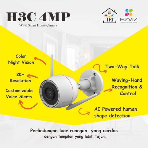 Promo Ezviz H3C 4MP 2K+ IP Camera Outdoor CCTV Wifi Smart Home Color ...