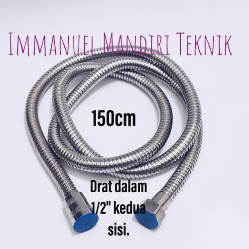 Jual Selang flexible shower 150cm / Hose flexible jet shower 150cm 1/2 ...
