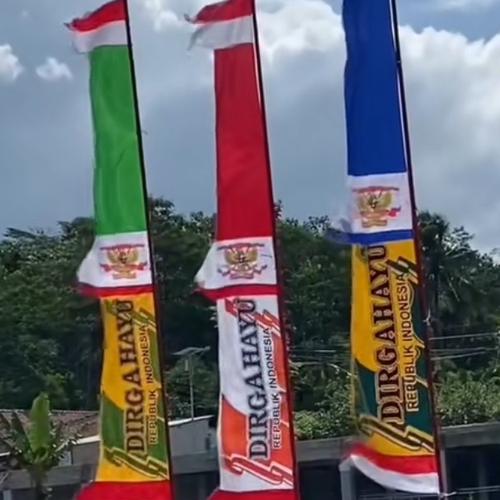 Jual Banner umbul umbul besar bendera merah putih background logo ...