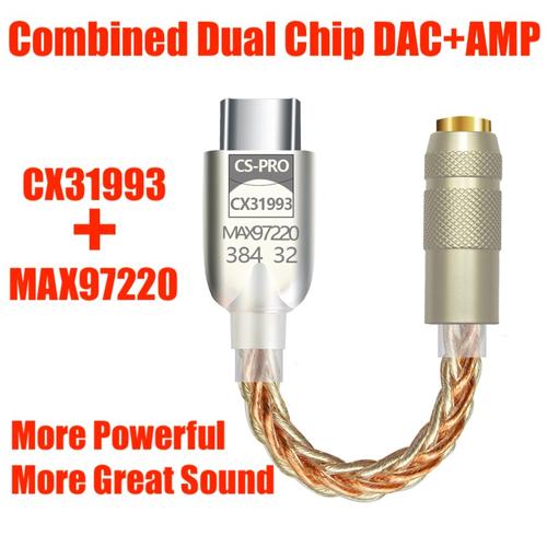 Promo Dual Chip DAC Conexant CX31993 + Amp 97220 Type C To 3.5mm ...