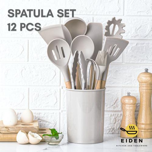 Jual Spatula Silikon Set 12 pcs / Sutil Set / Set Alat Masak - Khaki ...