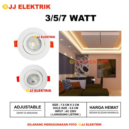 Jual Lampu Downlight Sorot LED Plafon 3W 5W 7W Spotlight 3/5/7 Watt 220V - 3W, Putih - Kab ...
