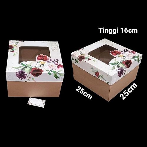 Jual Cake Box Mix Flower Kardus Kue Cake Packaging Hampers Size ...