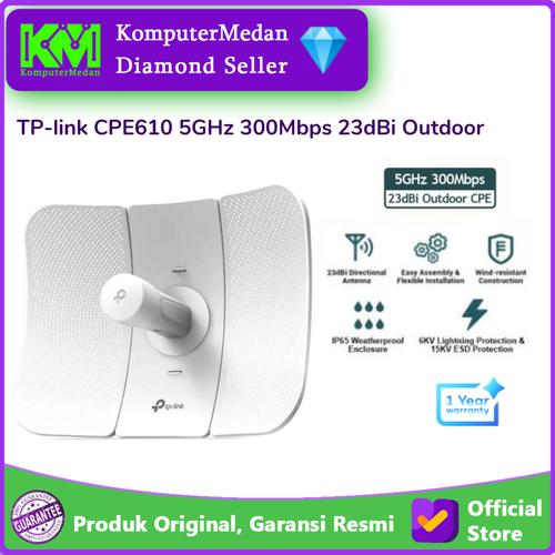Promo TP-LINK CPE610 TPLINK CPE610 TPLINK CPE 610 5GHz 300Mbps Outdoor ...