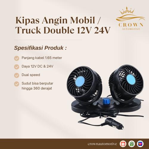 Jual Kipas Angin Truk Double 12V / 24V / Kipas Angin Mobil Dobel 12 / 24V - 12V - Kota ...
