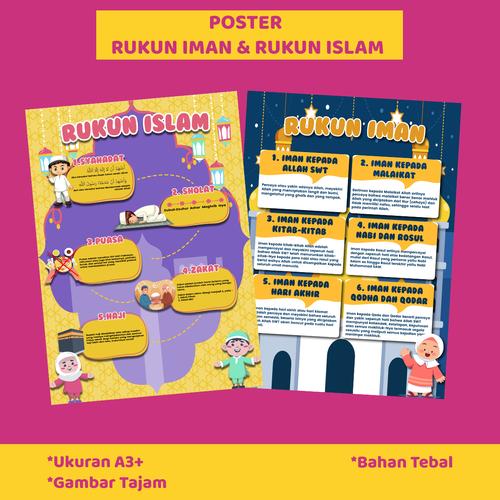 Jual Poster Edukasi Anak Muslim Belajar Rukun Islam Dan Rukun Iman ...