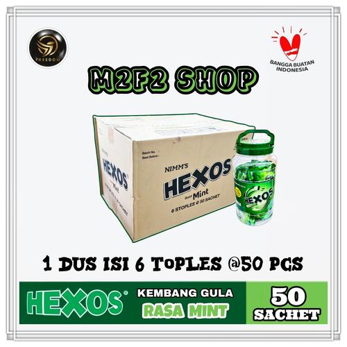 Jual Permen Hexos Mint Jar | Toples isi 50 Sachet - 625 gr (Karton ...