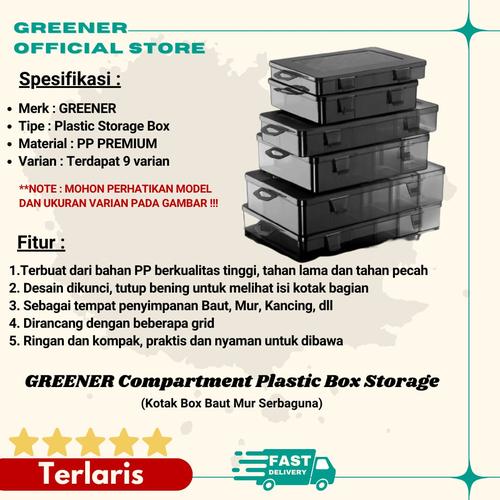 Jual GREENER Compartment Plastic Box Storage - Kotak Box Baut Mur ...
