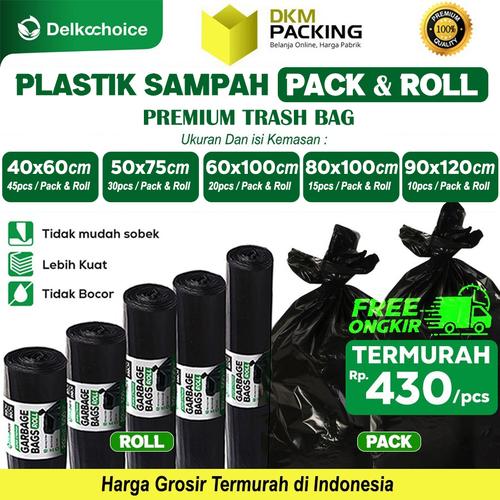 Jual KANTONG PLASTIK HITAM Plastic SAMPAH JUMBO TEBAL Trash Bag SATUAN - Lakban45 Bening - Kota ...