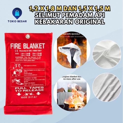 Jual 1,5 X 1,5 Fire Blanket Kain Selimut Anti Api Pemadam Api Kebakaran ...