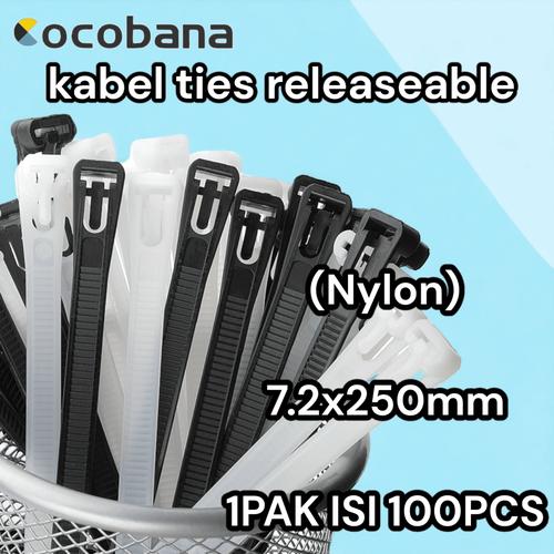 Jual Kabel Ties Releasable 7.2x250mm Kabel Ties Buka Pasang - Putih ...