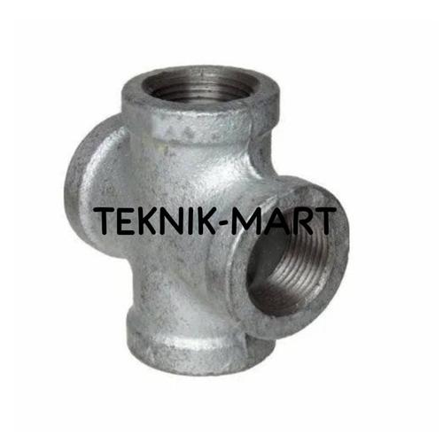 Jual CROSS TEE DRAT DALAM 1"INCH STAINLESS SS 304/TEE CABANG 4 SS 304 ...