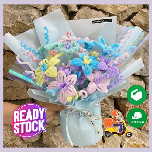 Jual Cantika bouquet pipe cleaner buket bunga kawat bulu mercy bucket ...